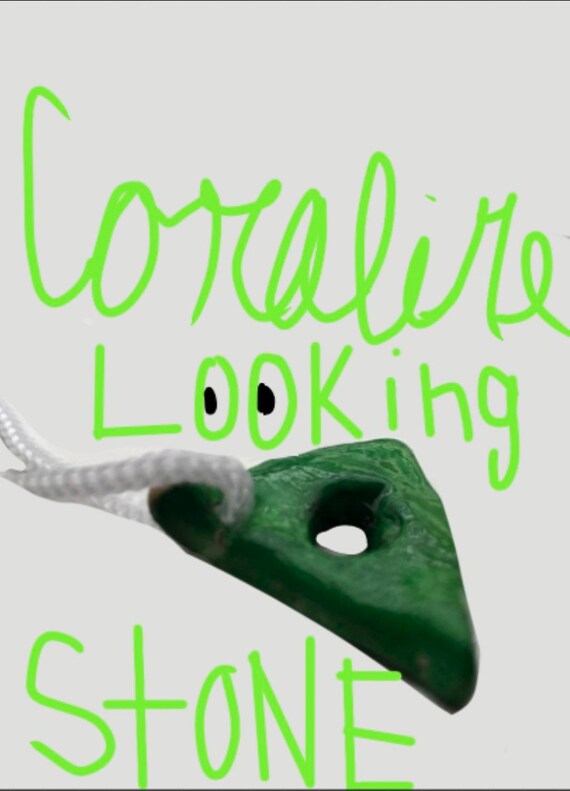 Coraline Looking Stone Necklace | Etsy