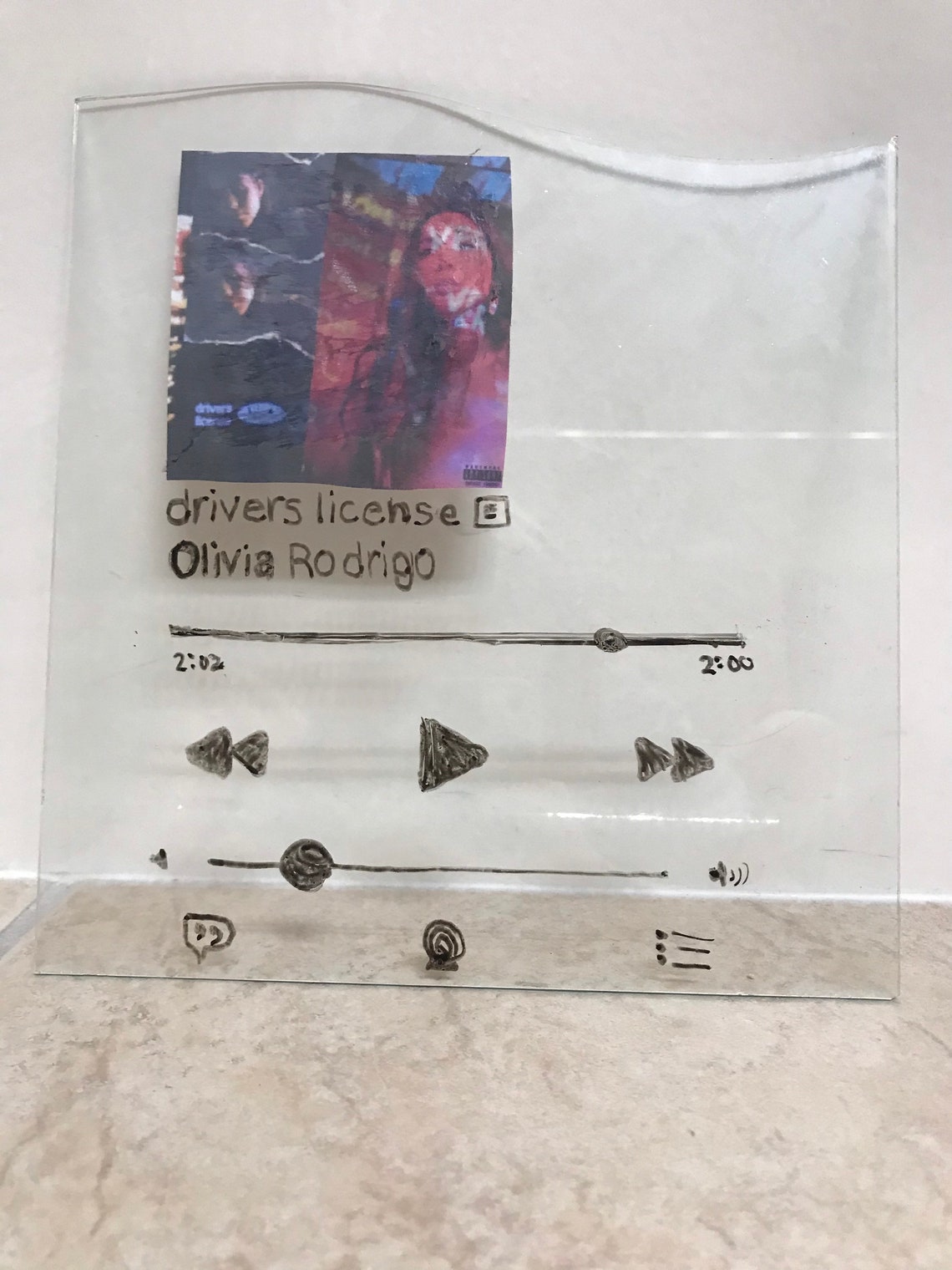 Personalized Glass Song Glass Album Cover Transparent Song - Etsy