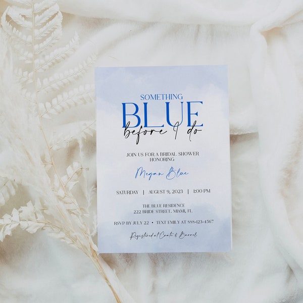 Something Blue Before I Do Bridal Shower Invitation - Etsy