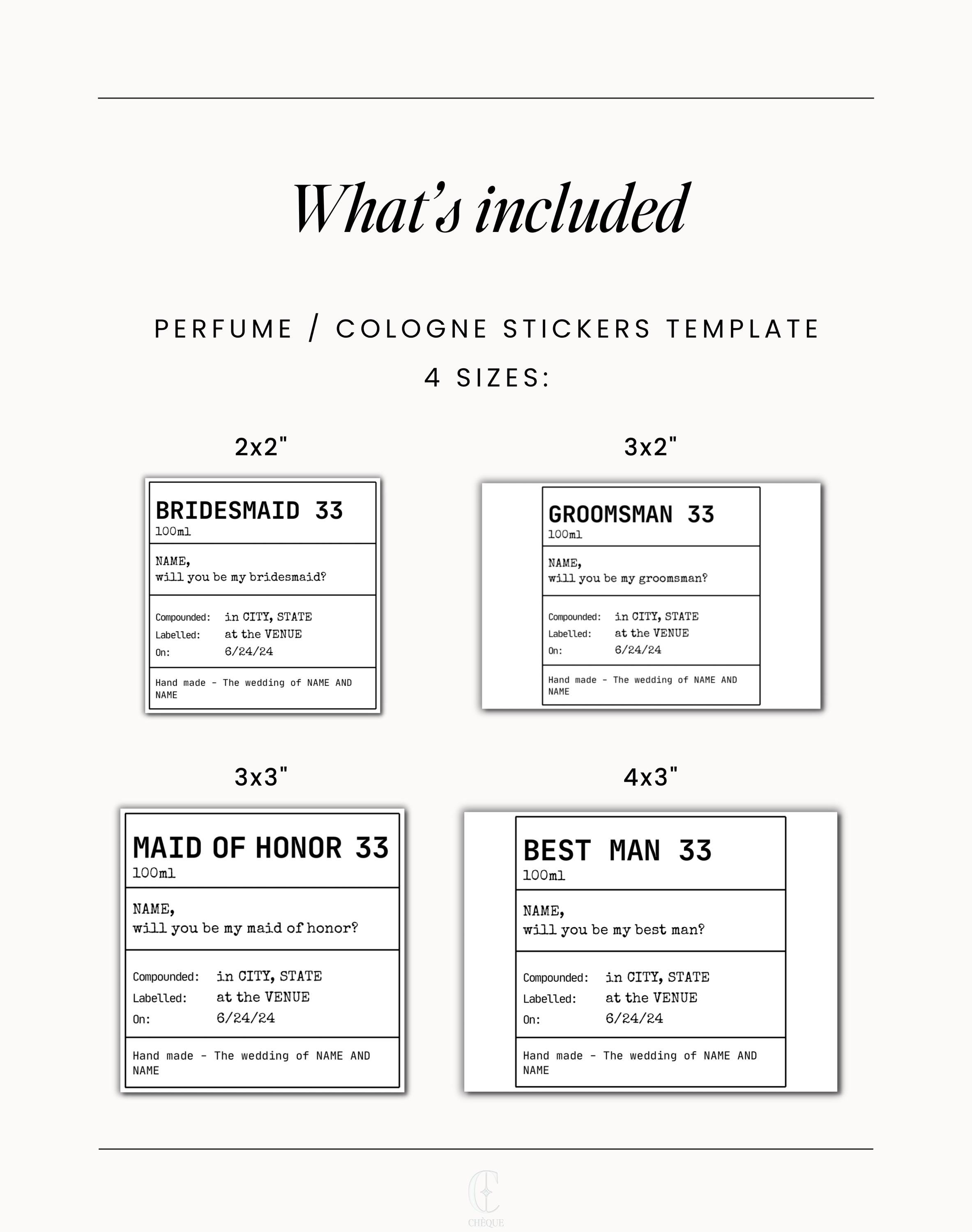 Bridesmaid Proposal Perfume Bottle Labels • Groomsmen Proposal Cologne ...