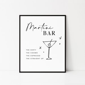 Martini Bar Sign • Wedding Bar Menu • Modern, Minimalist Wedding Bar ...