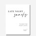 Late Night Snacks Sign Modern Wedding Snack Bar Sign Minimalist Snack ...