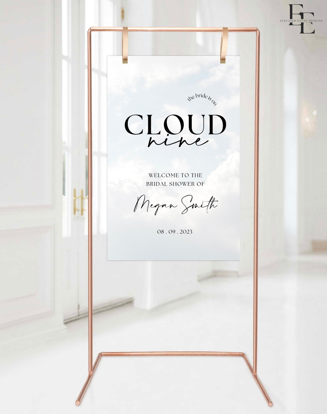 Cloud Nine Bridal Shower Welcome Sign Modern Minimalist Bridal Shower ...