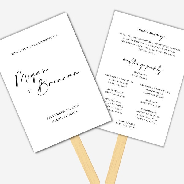 Wedding Fan Template - Etsy