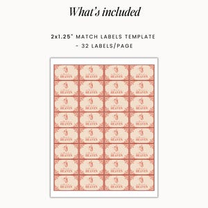 Wedding Matchbox Label Template • Match Made in Heaven Stickers ...
