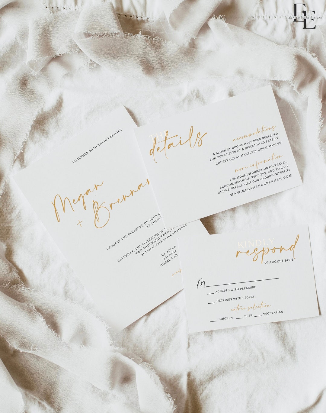 Wedding Invitation Suite Modern Wedding Invitations Minimalist Boho ...