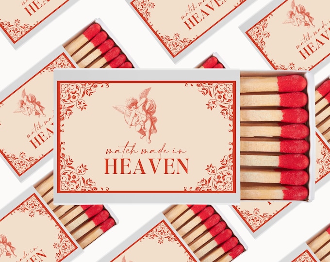 Squiggle Matchbox Label the Perfect Match Hand Drawn Wedding Favor ...