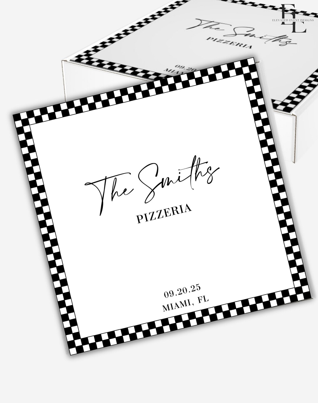 Wedding Pizza Box Template Modern Minimalist Wedding Favors Custom ...