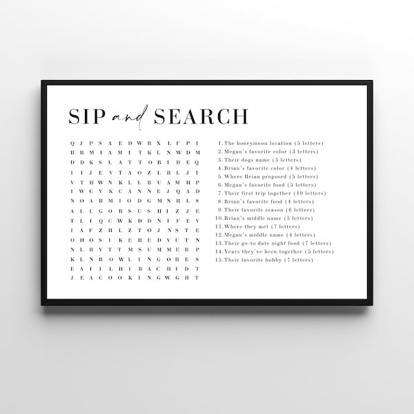 Sip and Solve Minimalist Wedding - Etsy