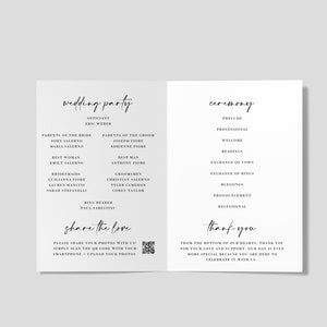 Wedding Program Itinerary Modern Wedding Ceremony Program Folded ...