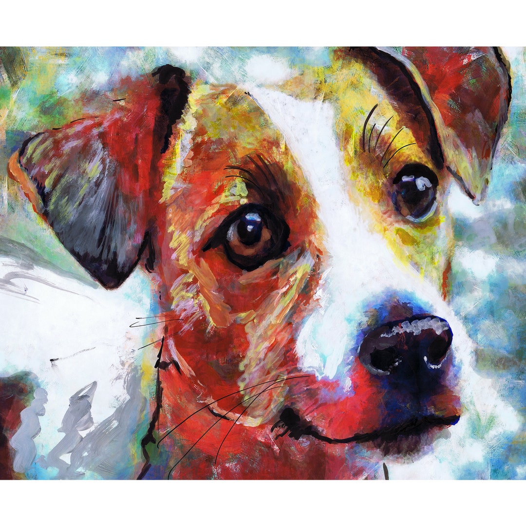 Custom Colorful Dog Portrait Painting - Personalized Pet Art From Your ...