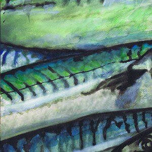 Mackerel Print Nautical Fish Art Seafood Art Coastal Watercolour ...
