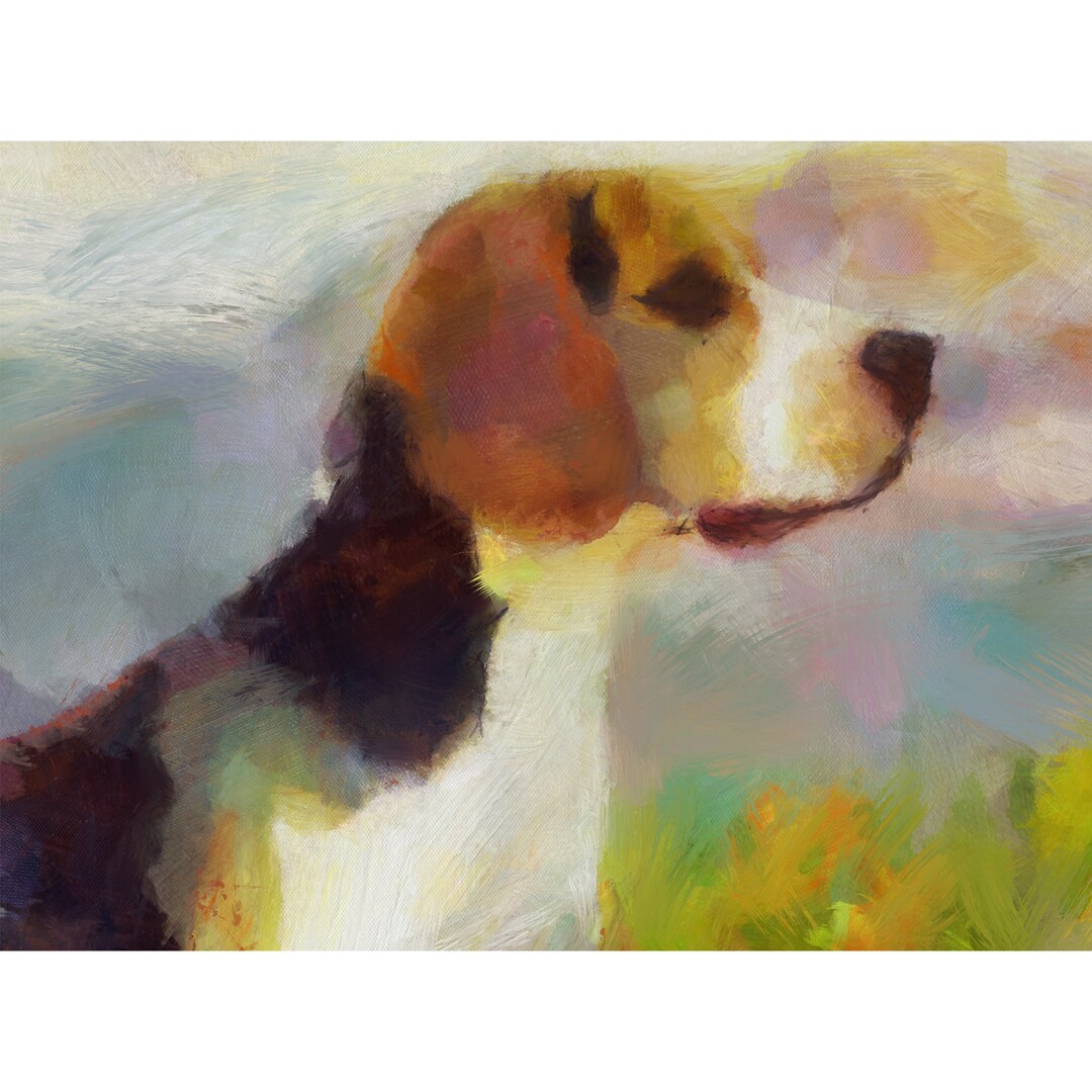 Beagle Painting Print, Beagle Dog Art, Colorful Beagle, Expressive ...