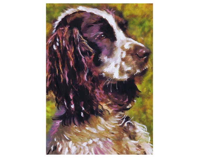 English Springer Hunting Dogs Art Print No.1, Oil Painting Style ...