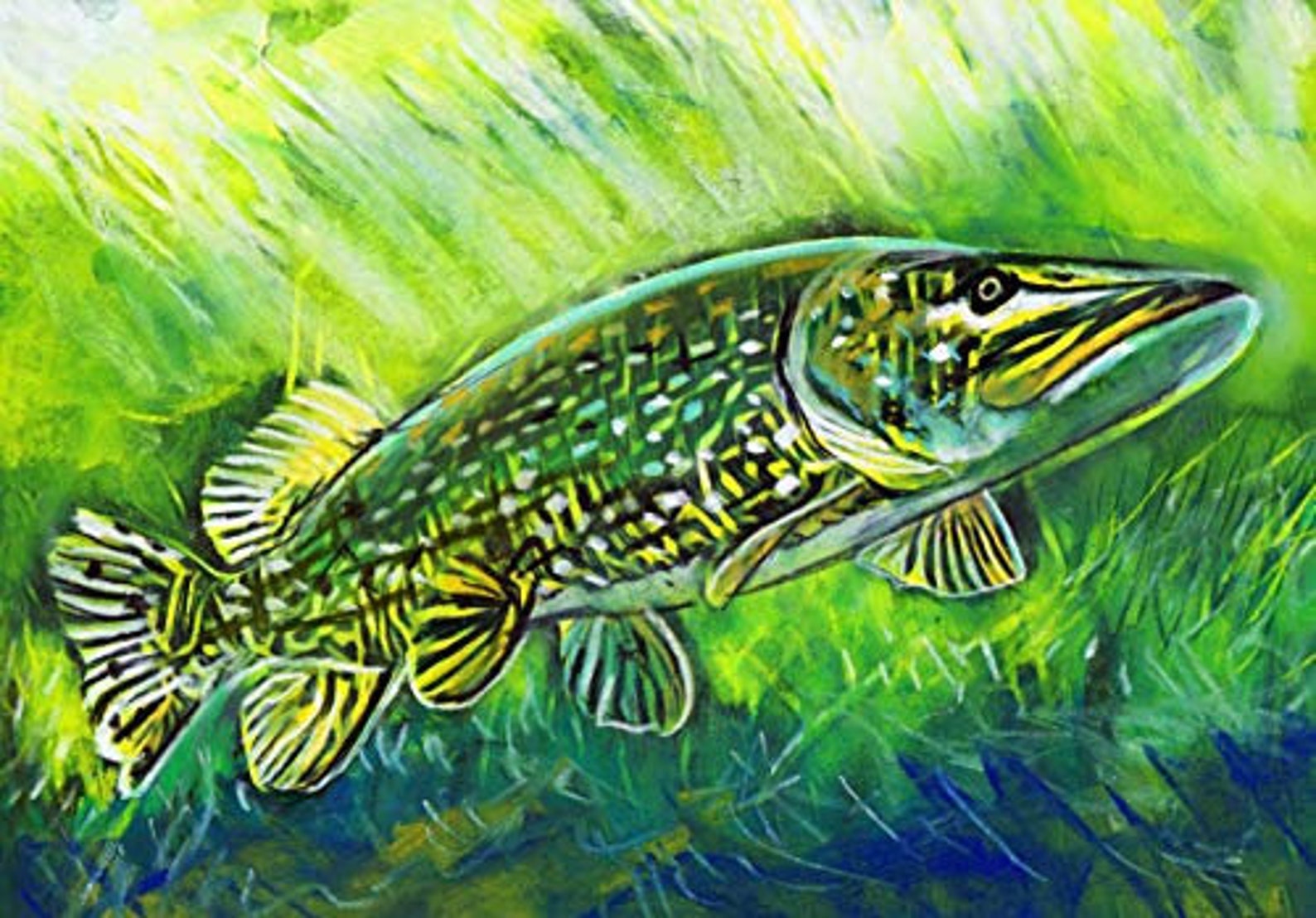 Northern Pike Wall Art Print Freshwater Fishing Wall Art | Etsy