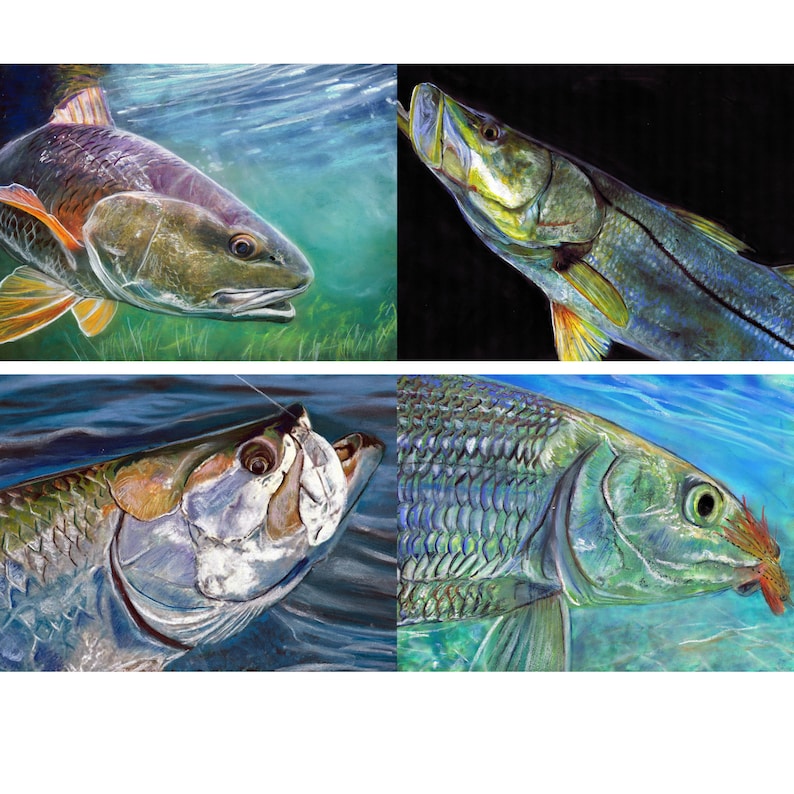 Redfish Tarpon Snook Bonefish Wall Art Prints Fishing Wall - Etsy