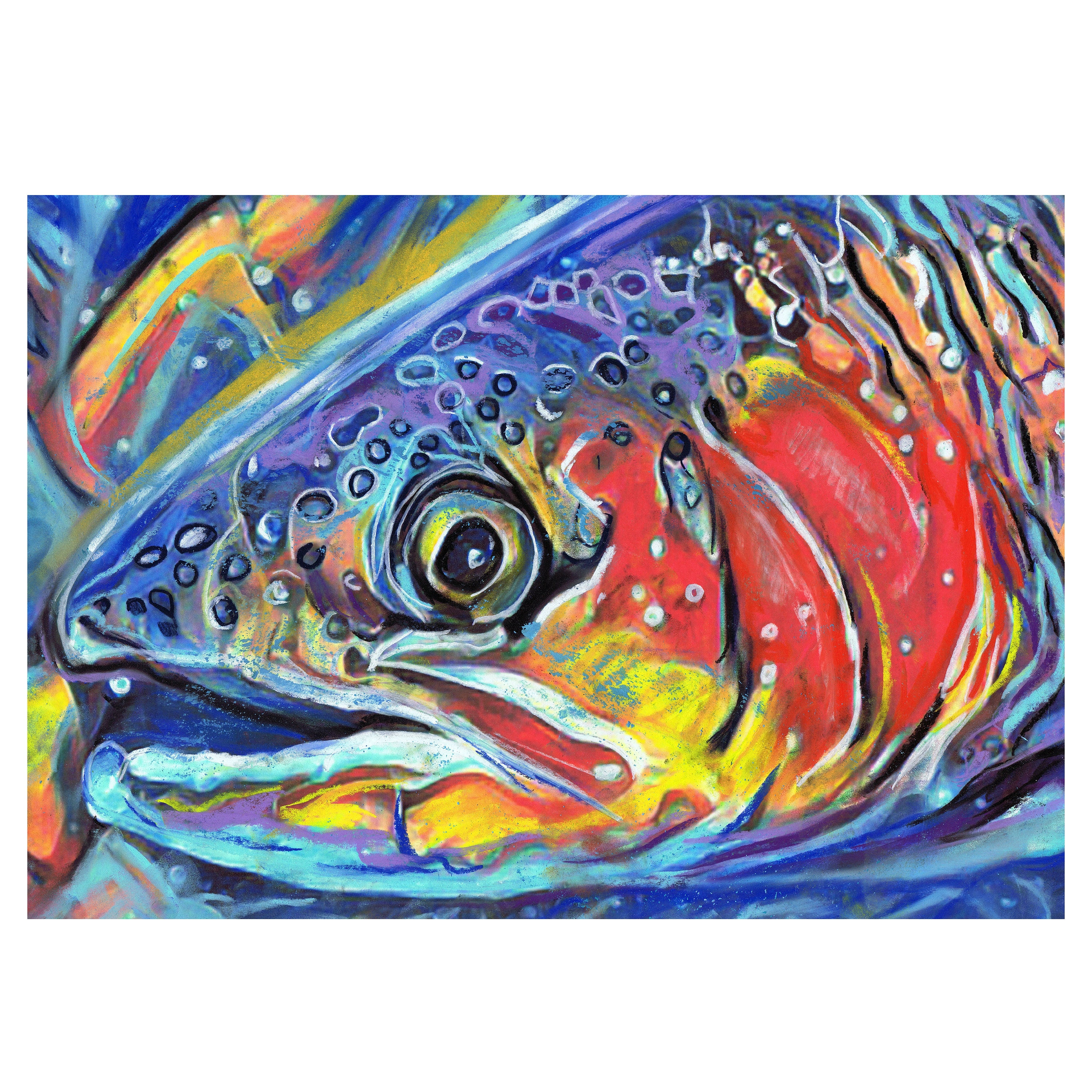 Four Rainbow Trout Abstract Art Prints Fly Fishing Gift fly - Etsy UK
