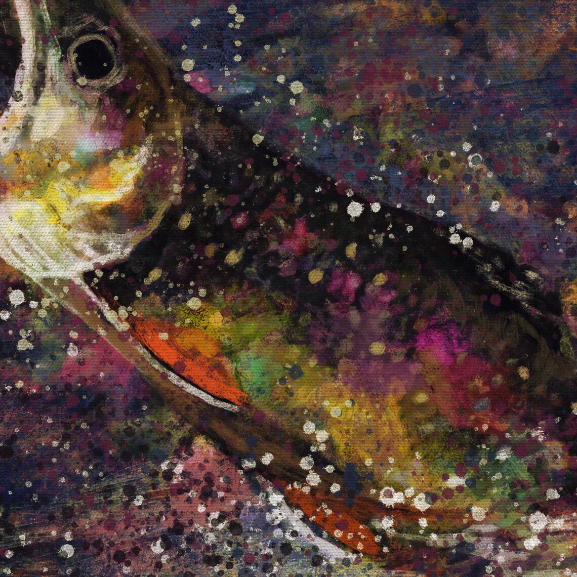 TWO Abstract Modern Brown Trout Fishing Art Prints Fishing | Etsy