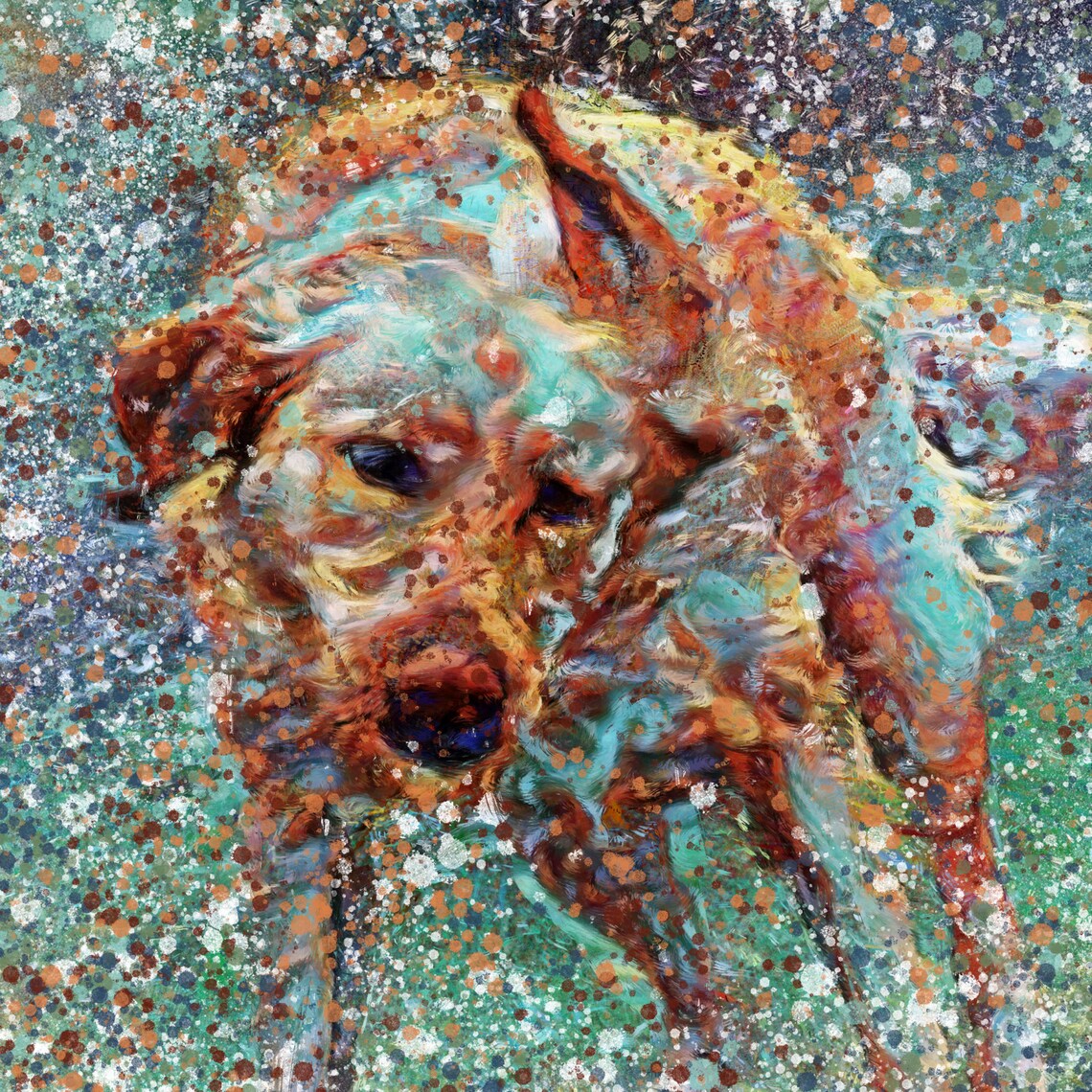 Four Fox Red Lab Dog Wall Art Prints Yellow Labrador Dog - Etsy