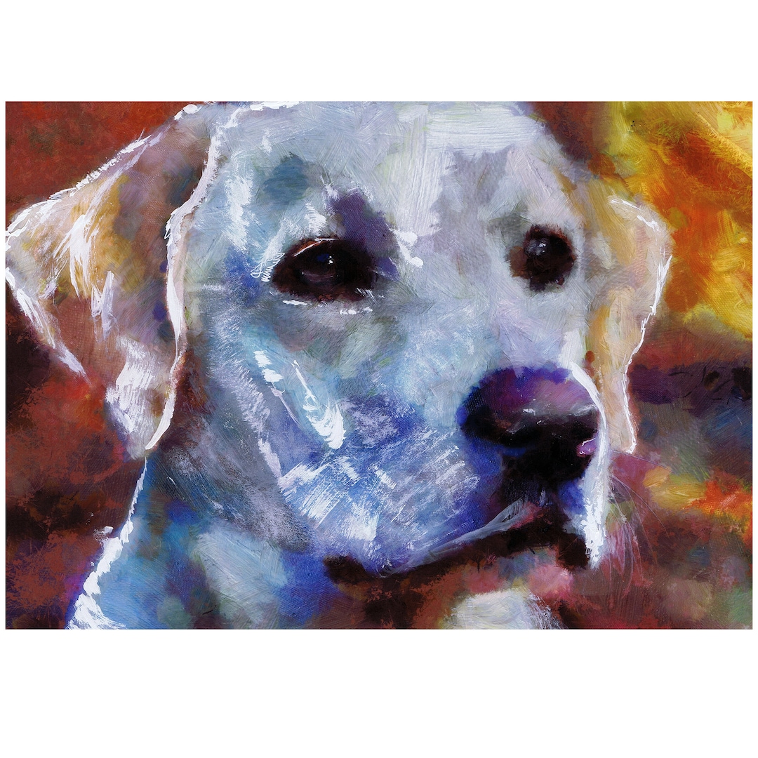 Yellow Labrador Painting Print Labrador Retriever Wall Art, Dog ...
