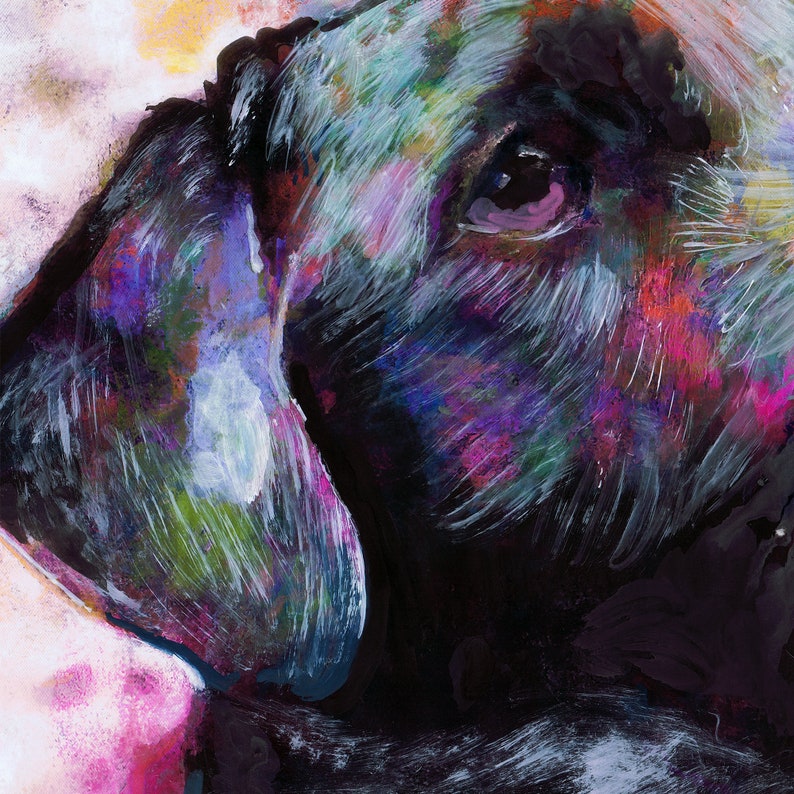Black Labrador Dog Wall Art Print Abstract Colourful Painting - Etsy