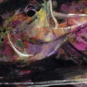 Rising Trout Abstract Art Print, Fly Fisherman Gift -fly Fishing Wall ...