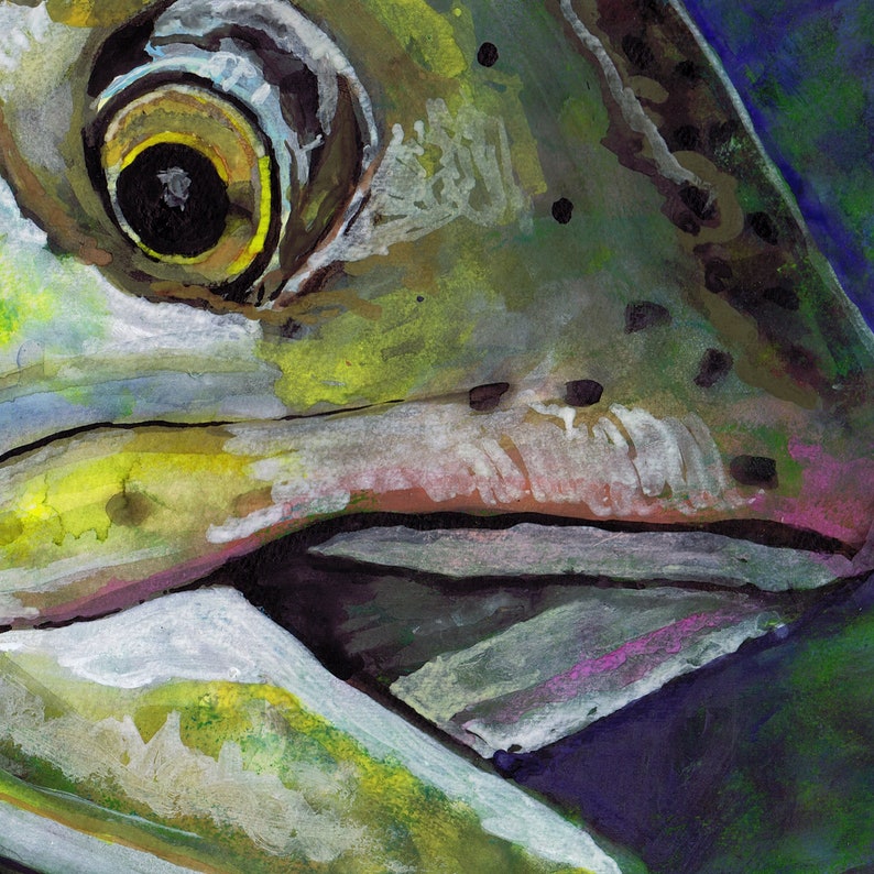 Trout Fishing Wall Art Watercolour and Mixed Media Fly - Etsy