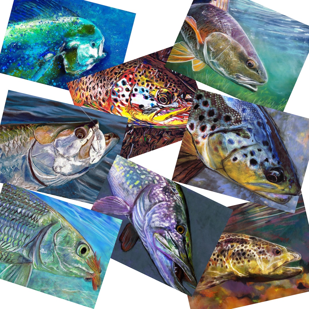 Choose Any 8 Wall Art Prints - Fishing Wall Art Florida Décor Hand ...