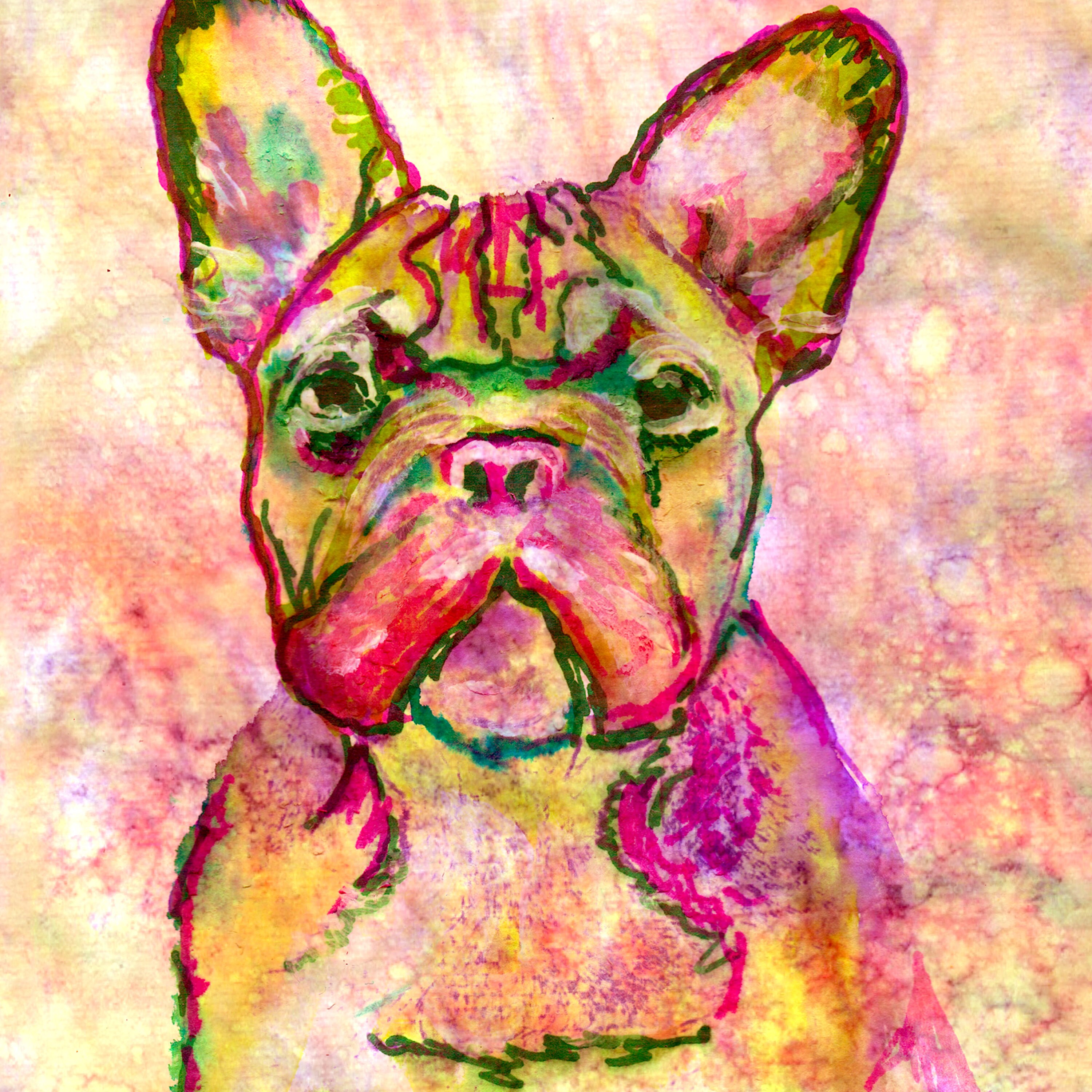Fabulous Frowning Frenchie wall Art Frenchie Décor Ochre - Etsy