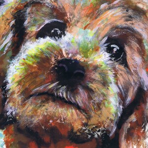 Cockapoo Puppy Dog Owner Gift, Abstract Painting Puppy Art Print Signed ...