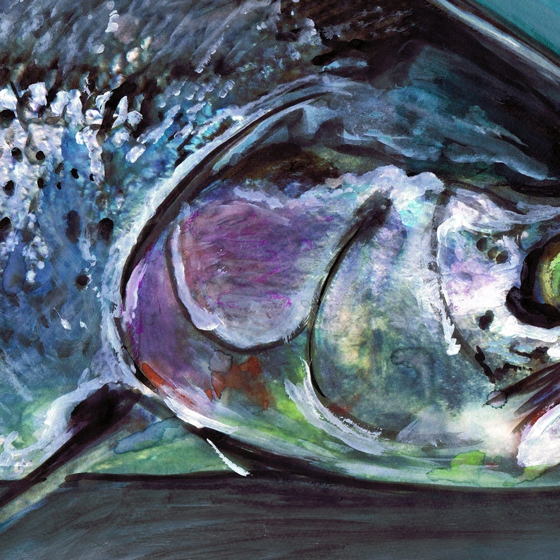 Rainbow Trout Art Print Modern Watercolour Fly Fisherman Gift - Etsy