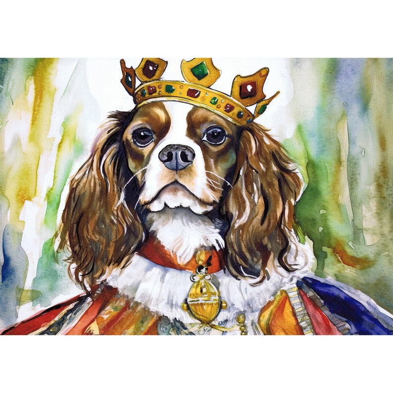 King Charles Cavalier Spaniel Art Print: Hand-signed Watercolor - Etsy