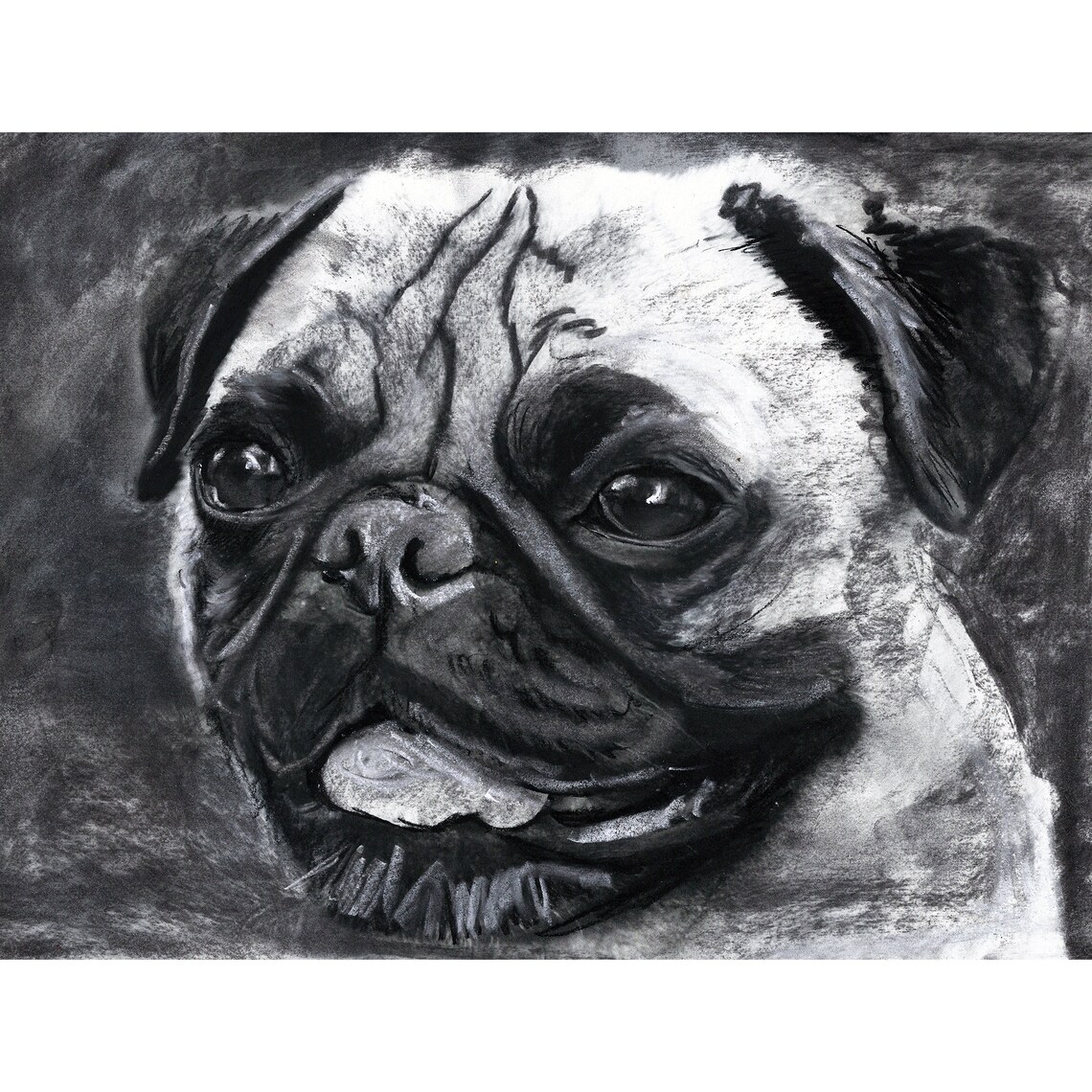 Pug Art Print Portrait Cute Dog Puppy Pet Pug Owner Artistic - Etsy