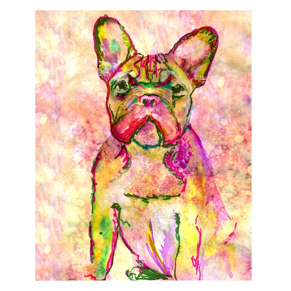 Fabulous Frowning Frenchie Wall Art Frenchie décor Ochre | Etsy
