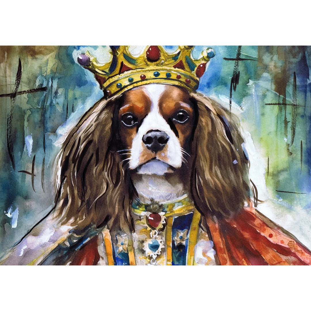 King Charles Cavalier Spaniel Art Print: Hand-signed Watercolor - Etsy
