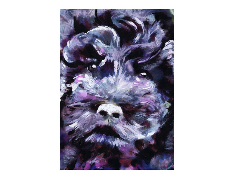 Cockapoo Wall Art Print Colourful Dog Painting Purple Black - Etsy