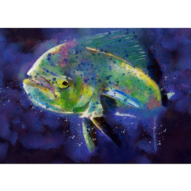 Mahi Mahi Modern Art Print Saltwater Fishing Wall Art Print | Etsy