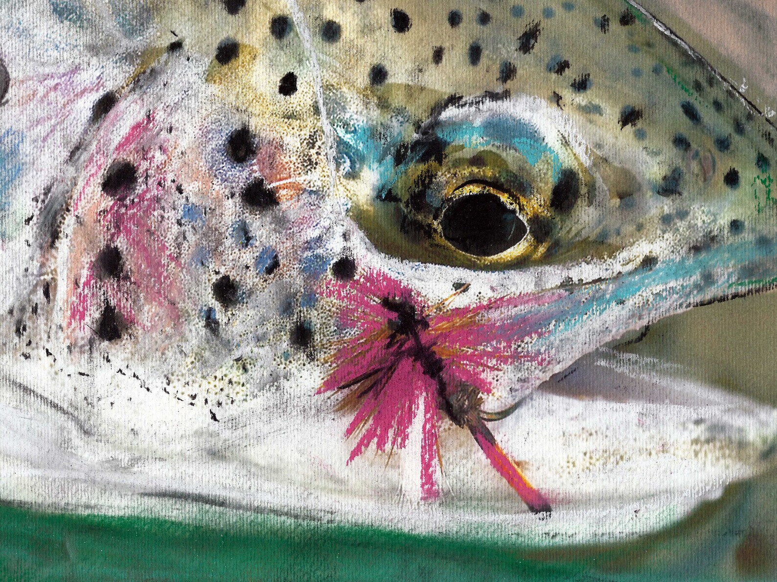 Rainbow Trout Fishing Art Print Watercolour Painting With - Etsy