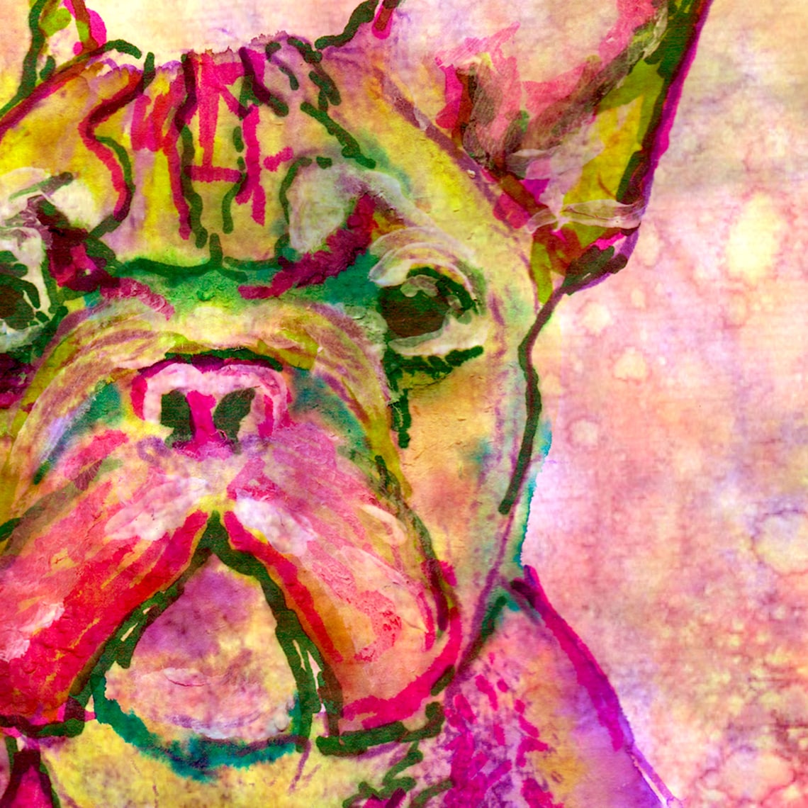 Fabulous Frowning Frenchie Wall Art Frenchie décor Ochre | Etsy