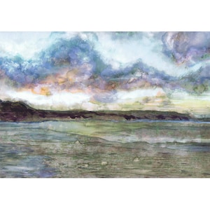 Harlyn Bay Beach Wall Art, Cornwall - Expressionist Modern Landscape ...