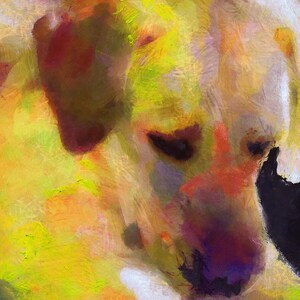 Yellow Labrador Retriever Art Print: Colourful Stretching Lab Puppy ...
