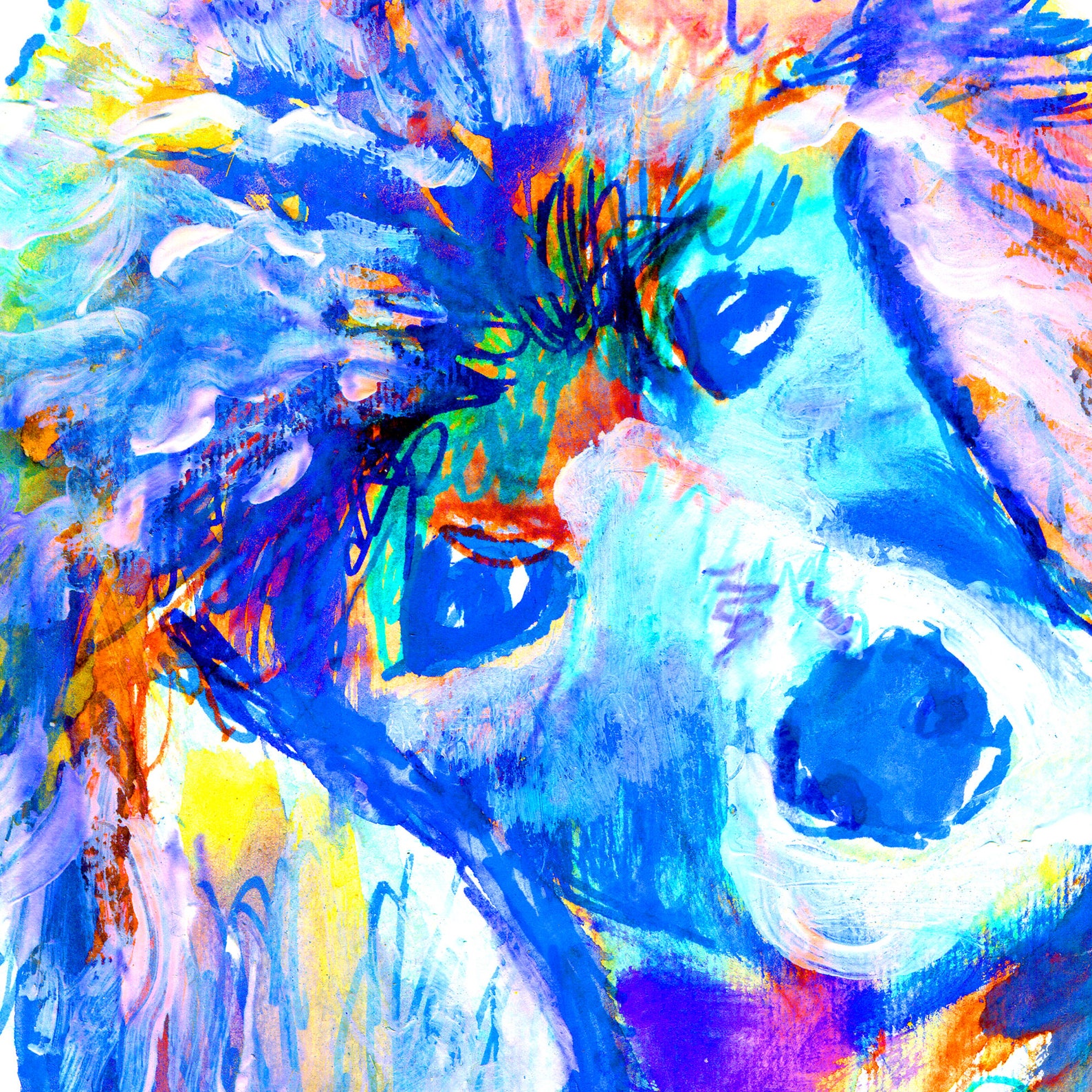 Poodle Dog Wall Art Print Abstract Blue Decor Dog Lover Gift - Etsy