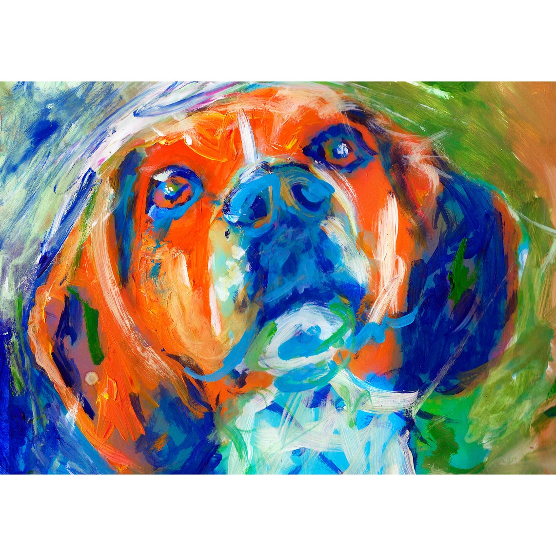 Beagle Wall Art Print Abstract Tricolor Beagle Dog Painting - Etsy