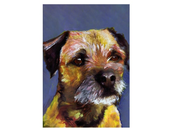 Border Terrier Painting Print Abstract Dog Lover Gift for Her - Etsy ...