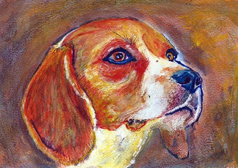 Beagle Painting Print Beagle Dog Art Colorful Beagle | Etsy