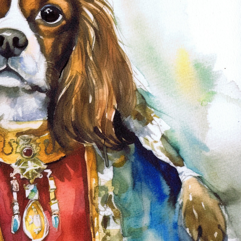 King Charles Cavalier Spaniel Art Print: Hand-signed Watercolor - Etsy