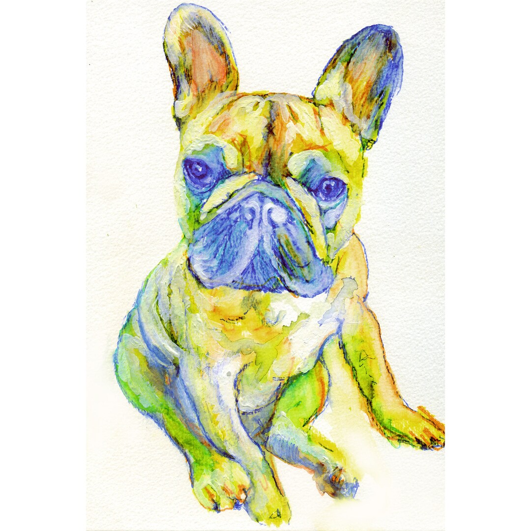 French Bulldog Watercolor Art Print: Colorful Frenchie Decor - Etsy