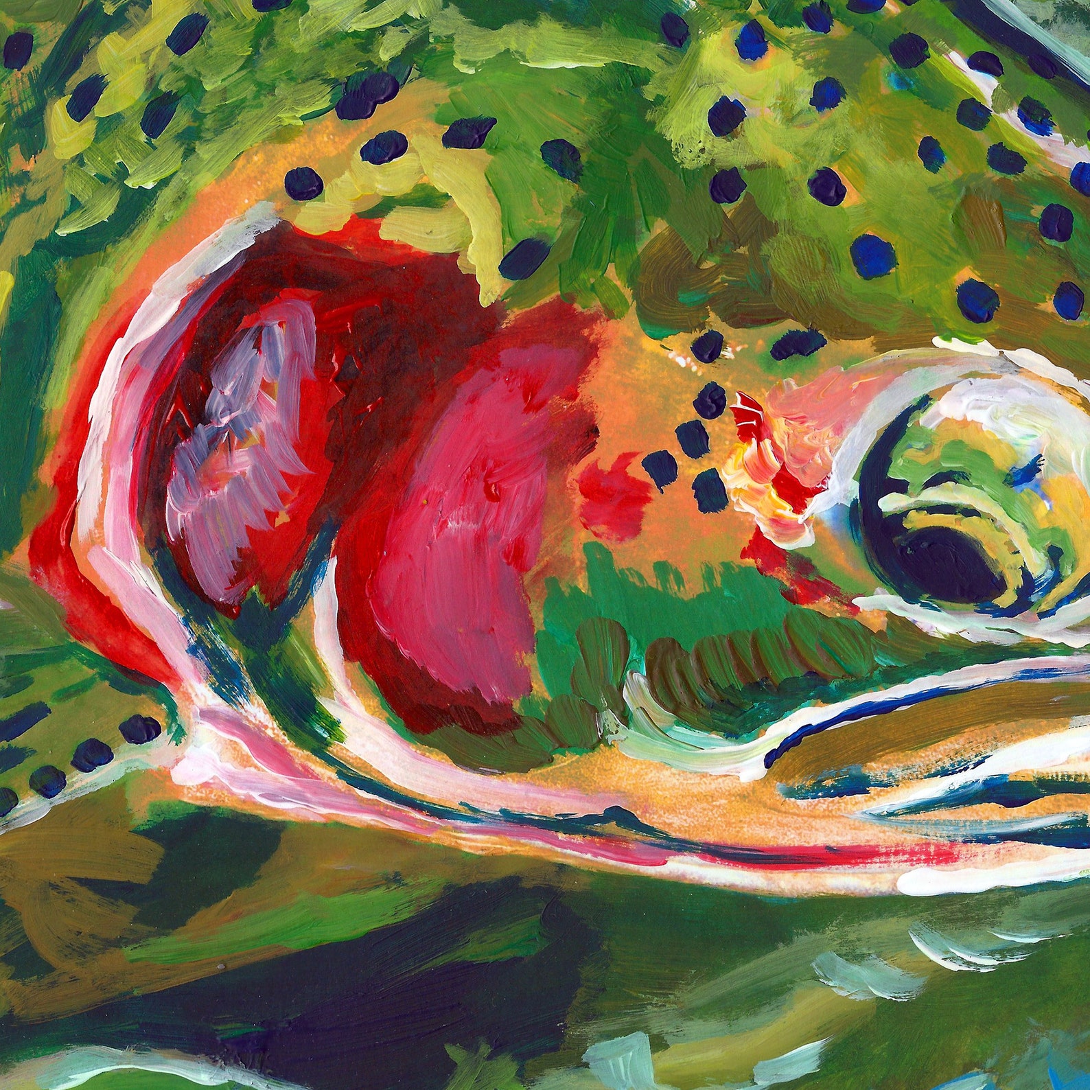 Trout Fishing Colourful Abstract Art Print Fishing Lover - Etsy UK