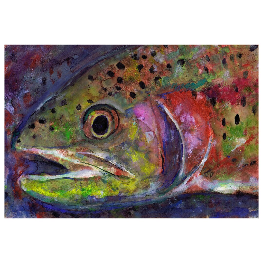 Trout Wall Art Décor - Poster - Fish Print - Rainbow Trout - Fishing ...