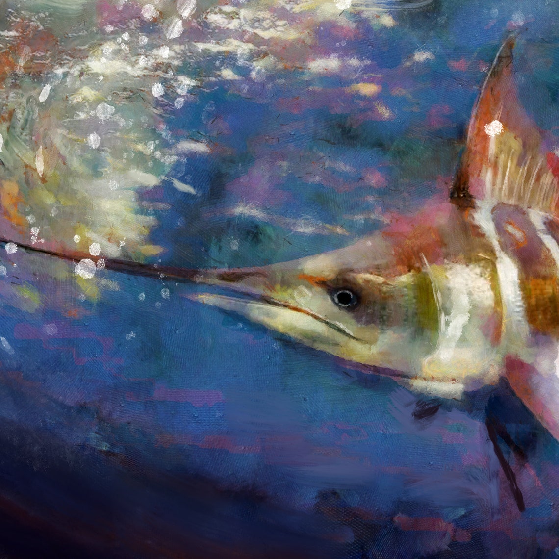 Marlin Billfish Fishing Modern Art Print Saltwater Fishing | Etsy